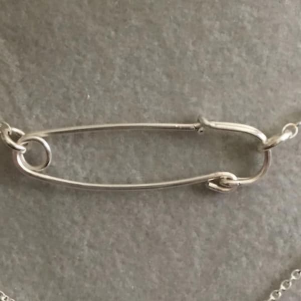 Tiny Sterling Silver Safety Pin Necklace -- Politics Election Democrat ...