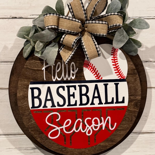 Hello Baseball Season Sign SVG - Baseball Door Hanger Svg - Baseball ...