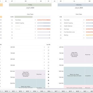 Google Sheets Monthly Calendar and Planner, Digital Planner Spreadsheet ...