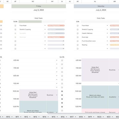 Google Sheets Monthly Calendar and Planner, Digital Planner Spreadsheet ...
