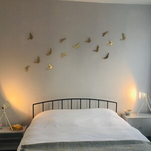 Bird Wall Art, Brass 14 Pieces, Black, Metal, Copper, Steel Birds, Wall ...
