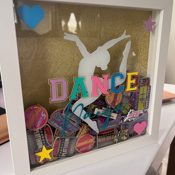 Dance Cheer Shadowbox White Rear Loading Personalized Pin Case Awards ...