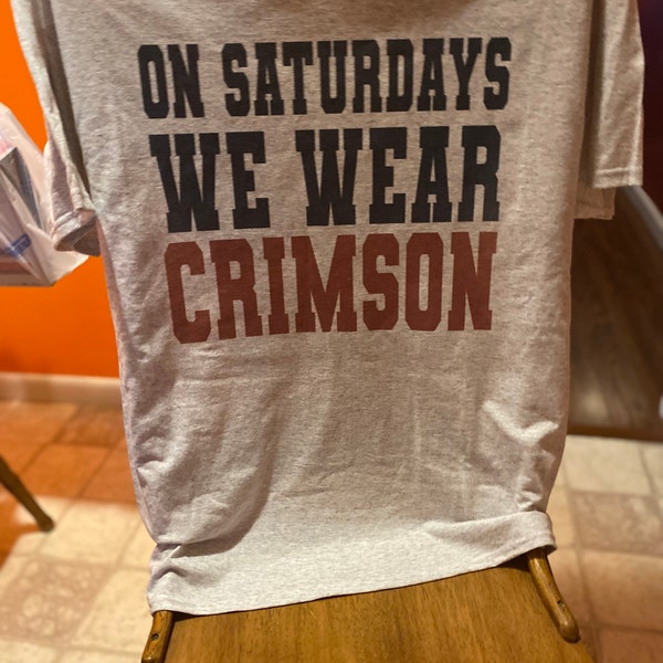 On Saturdays We Wear Crimson PNG File, Sublimation Designs Downloads ...