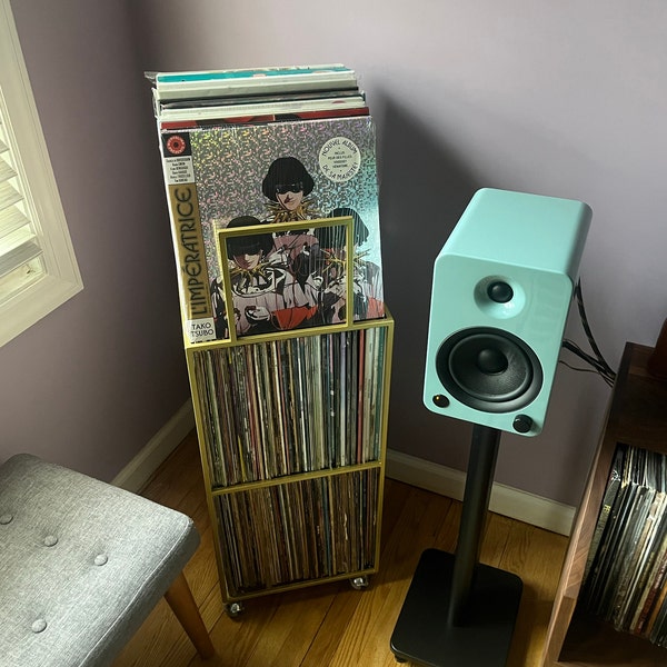 Vinyl Record Storage, Triple Deck LP Album Mobile Cart, Holds 180 - 360 ...