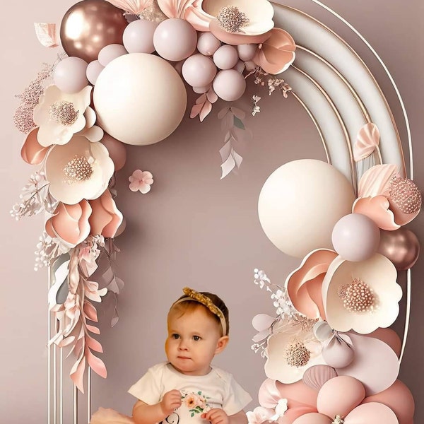 6 Floral White Room Digital Backdrops, Photoshop Overlays, Maternity ...