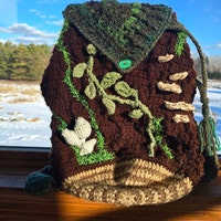 Digital Crochet PATTERN: the Bark Satchel Bag | Whimsical Mushroom Tree ...