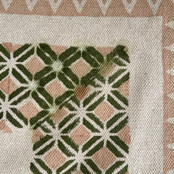 Square Rug 4x4ft, 5x5ft, 6x6ft, Cotton Rug, Handmade Rug, Hand Block ...