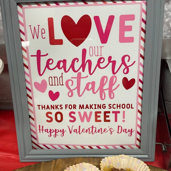 Teacher Appreciation Print Valentine's Day School Staff PTO PTA ...