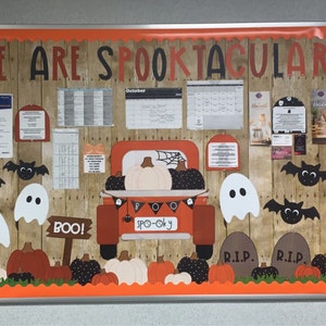 Ghost Truck Fall Halloween October Bulletin Board Kit - Etsy