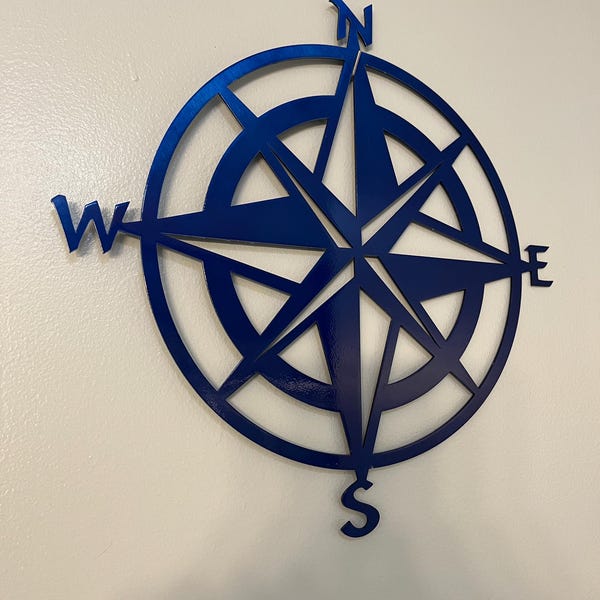 Nautical Star Metal Wall Art Sign or Ornament Compass Rose, Nautical ...