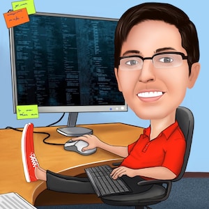 Programmer Gift Caricature Portrait From Photo / Gift for Coder ...