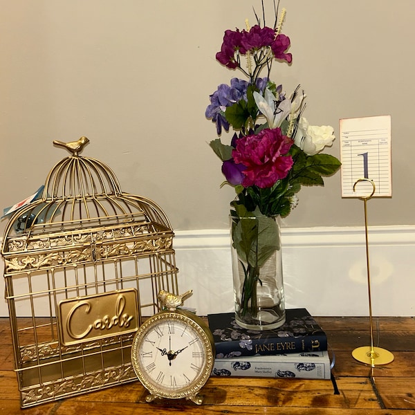 Table Number Holders Porcelain, Milk Glass Floral Vintage Wedding ...