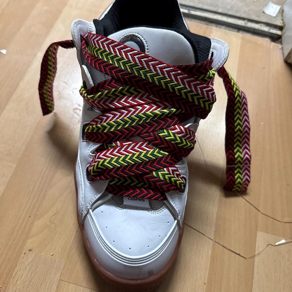 1 Pair Extra Extra Wide Thread Pattern Lanvin Shoelaces 1 & 3/16" Inch ...