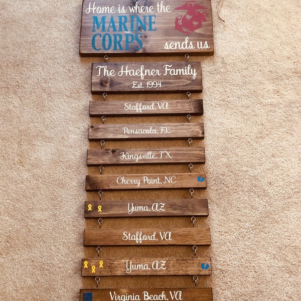 USMC Home is Where the Marine Corps Sends Us Military Duty Station Sign ...