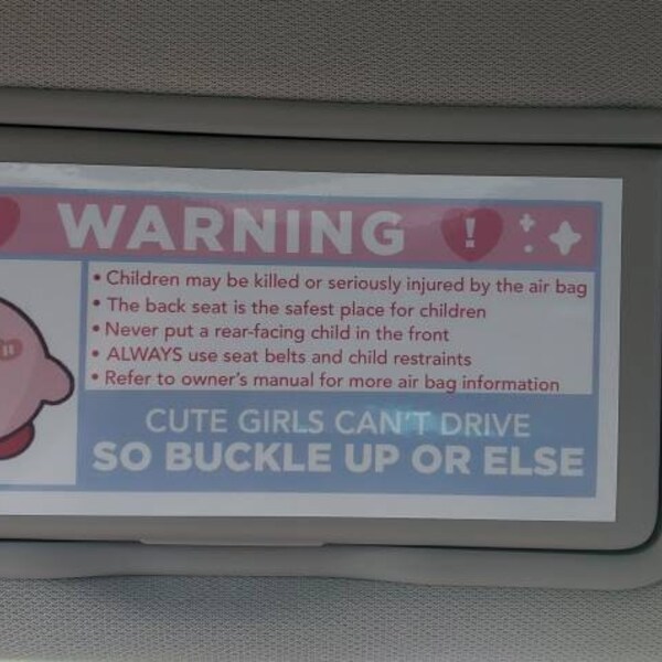 Cute Knife Pastel Warning Sticker | Pink Kawaii Decal, Airbag Label ...