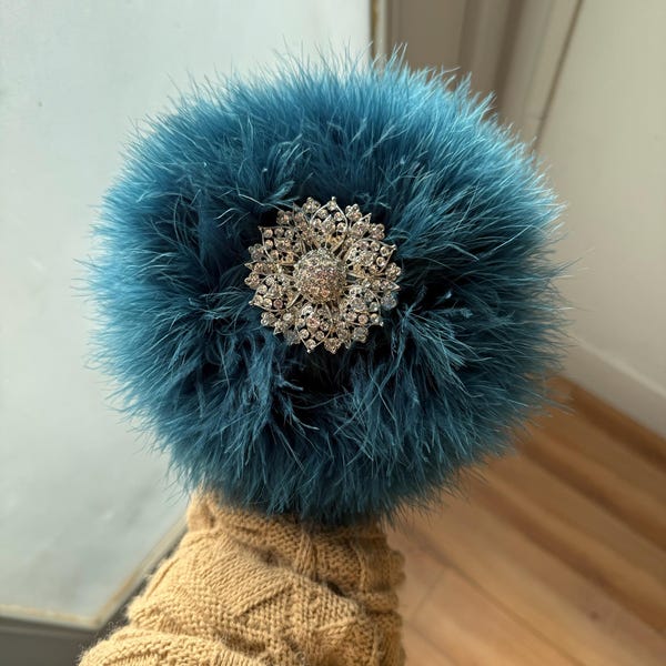 Powder Puff Body Dusting Powder Puff off White Fur Puff With Pink Down ...