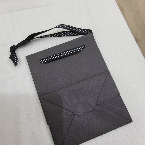 50 Extra Small Luxury Metallic Paper Bags .hand Made.satin Ribbon ...