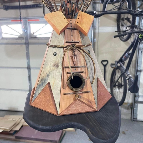 Rustic Tipi Birdhouse Sioux, Native American Art, Indigenous Home Decor ...