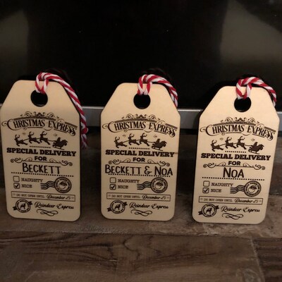 Santa Gift Tags, Personalized Christmas Wooden Gift Tags From Santa ...