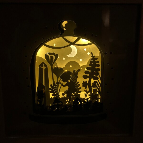 Happy Halloween 3d Paper Cutting Lightbox Template, Halloween Shadow ...