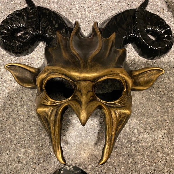 Black Gold Masquerade Mask, Halloween Mask, Devil Mask, Animal Mask ...