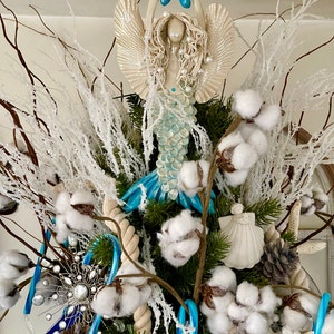 Golden Blonde Mermaid Tree Topper With Golden Sea Star | Etsy