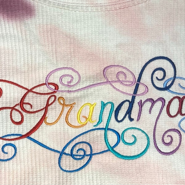 Grandma Calligraphy Script Embroidery Design- Instant Email Delivery ...