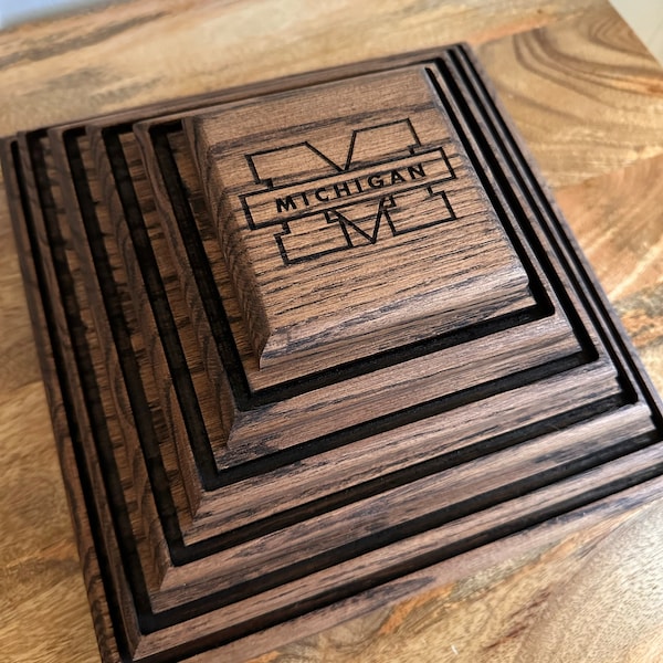 Spinning Pyramid Challenge Coin Holder - Handmade Coin Display for ...