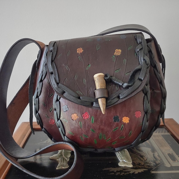 Antique Brown Rustic Small Latigo Leather Shoulder Bag/crossbody Bag ...