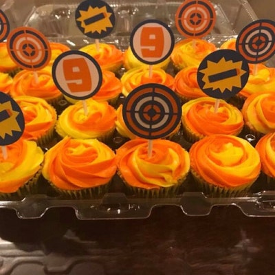 Set of 12 Target Themed Cupcake Toppers - Etsy