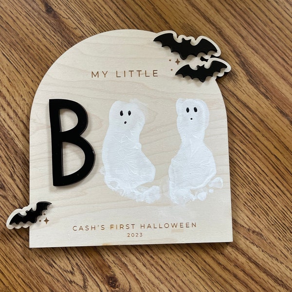 DIY Halloween Footprint Art | Baby’s First Halloween Keepsake | Gift ...