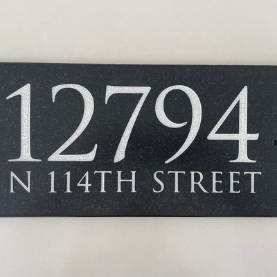 Stone Address Plaque With Engraved Numbers. Address Sign Made From ...