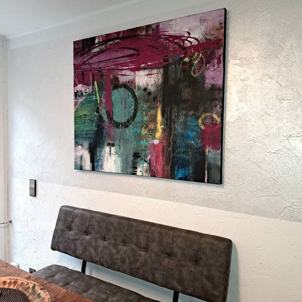 Abstrakte Kunst Leinwand, moderne Kunst, abstrakte Malerei, original Gemälde, Bild modern ...