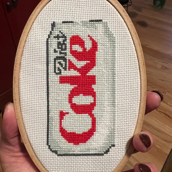 Floral Diet Coke Can Cross Stitch Pattern Pdf | Instant Download - Etsy