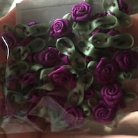 Mini Ribbon Roses With Leaf 3/8 10mm X 5/8 16mm Lots of Colors ...