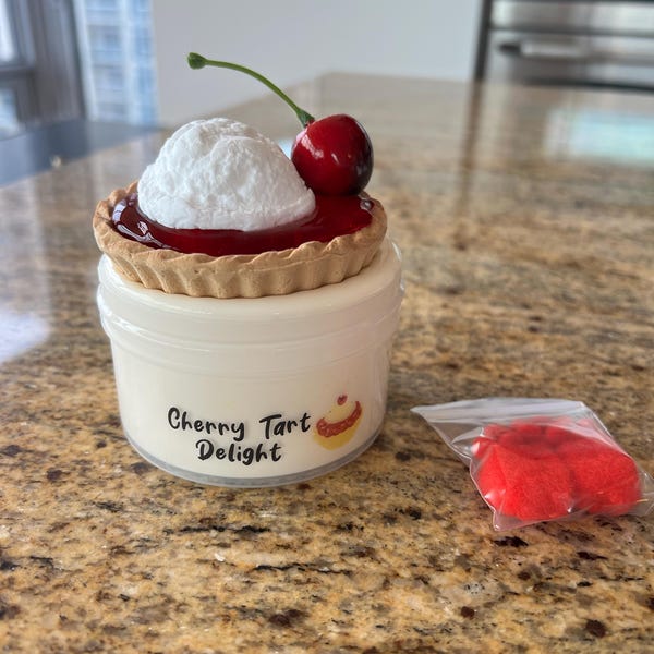 Cherry Tart, DIY Slime Kit, Thick Glossy Slime, Clay Slime, Cherry ...