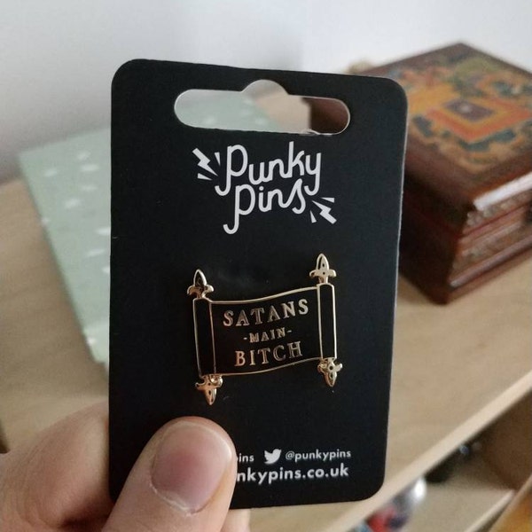 Satan's Main Bitch Halloween Enamel Pin // Halloween Pins // Witchcraft ...
