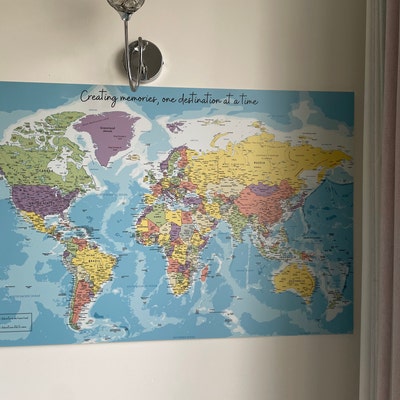 World Map Push Pin, Push Pin Map, World Map Pin Board, Cork World Map ...