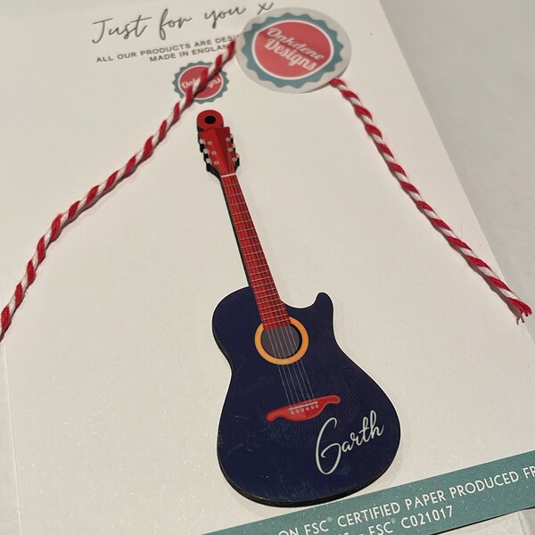 Personalised Guitar Christmas Tree Decoration - Etsy