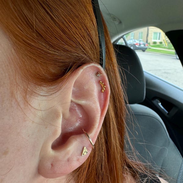 20G/18G/16G Climber Push Pin Labret • Threadless Flat Back Earring ...