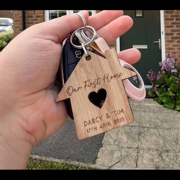 First Home Gift Keyrings | Oak Our First Home Keyrings | My First Home ...