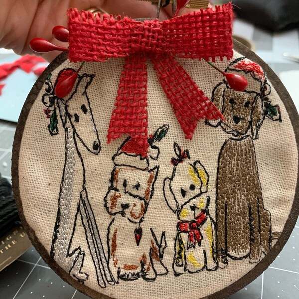 Embroidery Designs, Christmas Dogs Embroidery, Christmas Applique ...