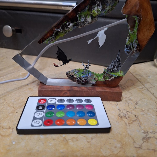 Diorama HTTYD lampe époxy, sans dent et lumière Fu.ruy lampe époxy ...