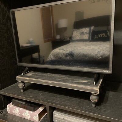 Farmhouse Computer Monitor Rustic Wood Stand - Etsy