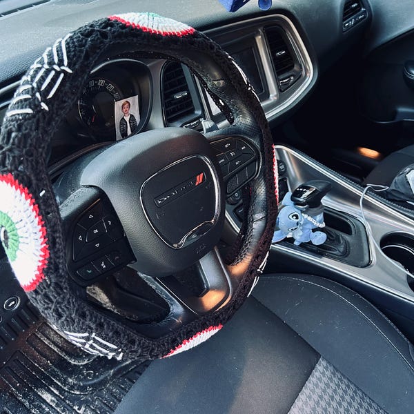 Spider Web and Evil Eye Steering Wheel Cover, Crochet Spider Web Car ...