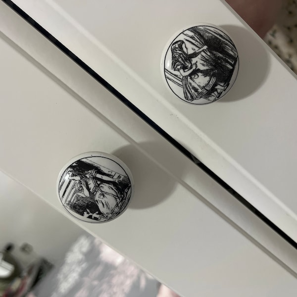 Door Knobs Alice in Wonderland Ceramic Cupboard Knobs: Kitchen Cabinet ...