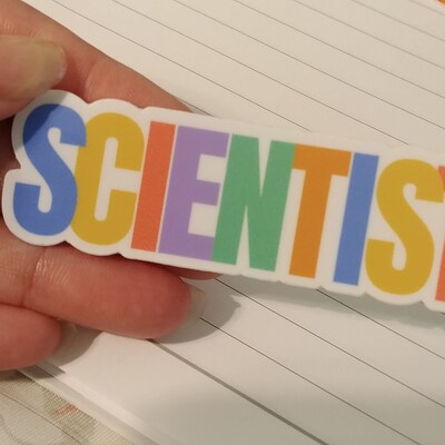 Scientist, Vinyl Science Sticker, Rainbow, STEM Pride, Geekery, Gift ...