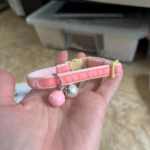Princess Cat Collar. Rhinestone Cat Collar,pink Velvet Dog Collar ...