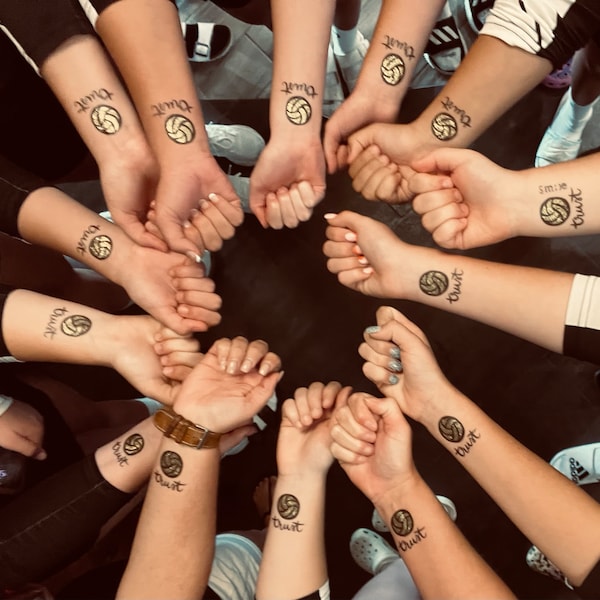Team Pack of 14 Temporary Tattoos / Gold "trust" Volleyball / Water ...