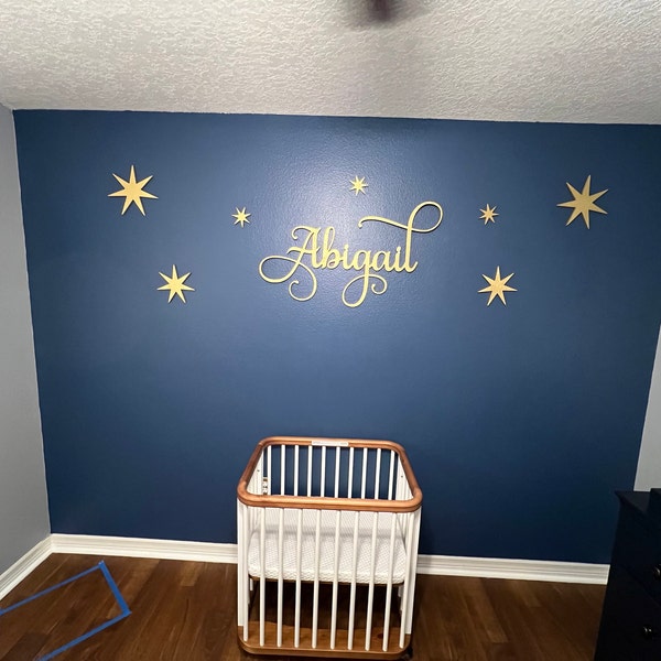 Baby Name Sign - Over the Crib Sign - Wooden Name Sign Wall Hanging ...